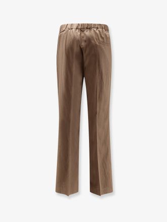 Hev&ograve; Mens Trousers Torre Chianca Brown Linen