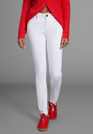 Arizona Slim-fit-Jeans ARIZONA Shaping, Damen, Gr. 17, K + L Gr, weiß, Jeans, Obermaterial: 98% Baumwolle, 2% Elasthan, Basic, sehr schmal lang, Jeans Slim-fi