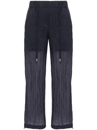 PESERICO Gerade Seersucker-Hose - Blau