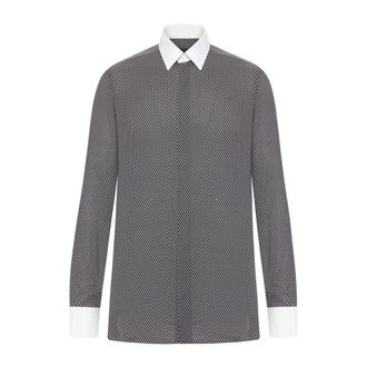 Tom Ford Klassisches Baumwollhemd mit Verstecktem Verschluss - - Shirts - Herren - Grau - XL