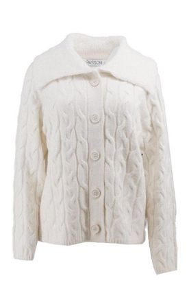 Passioni Cardigan mit Zopfmuster und Umschlagkragen