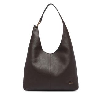 Calvin Klein Handtasche Calvin Klein Slouchy Leather Md Shoulder Bag LV04F3543G Braun