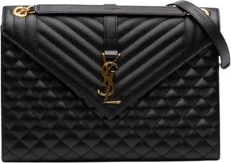 Saint Laurent Sac bandouli&egrave;re Envelope Pre-owned - Femme - Pre-owned - Noir - Taille: ONE Size