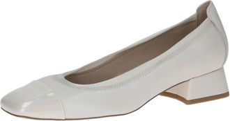 Caprice Damen Pumps aus Leder Kleiner Absatz, Weiß (Offwhite Comb), 37.5 EU