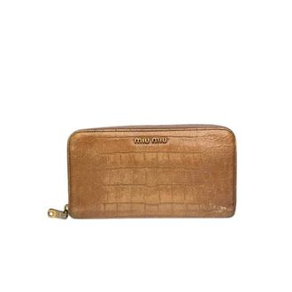 Miu Miu Portefeuille en cuir Pre-owned - Femme - Pre-owned - Brun - Taille: ONE Size