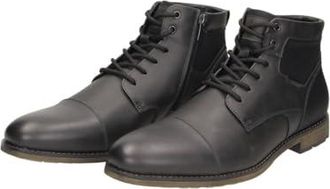 Fitters Footwear Fitters Hommes Bottes Noa Couleur Black PU, Chaussures pour Hommes Grandes Tailles, Noa 54 EU Black PU