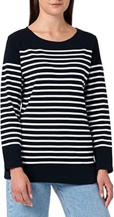 Armor Lux Femme Marinière Amiral Femme Top à manches longues, Multicolore (Bi8 Rich Navy/Blanc Bi8), 44 EU