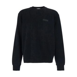Givenchy Schwarzes Rundhals-Sweatshirt mit Logo-Patch auf der Vorderseite aus Baumwolle f&uuml;r Herren - - Sweatshirts & Hoodies - Herren - Schwarzk - XL