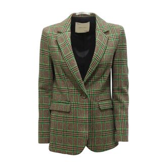 Emma & Gaia 22S766 Glen Check Jacket - - Jackets - Damen - Gr&uuml;n - 2XS
