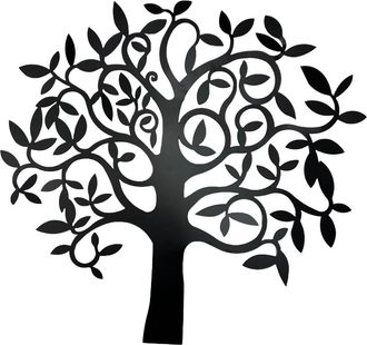 Generic Wanddekoration Metallbaum - Schwarz - 73 cm breit x 70 cm hoch