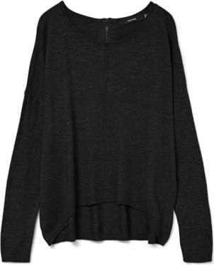 Vero Moda Vmbreeze Aura Ls Blouse zippée LCS Pull en Tricot, Noir, M Femme