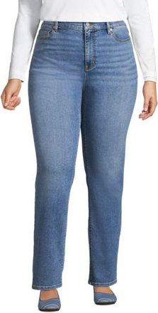 Lands End Straight Fit Recover High Waist Jeans, Damen, Größe:56 71 plus, Blau, Baumwoll-Mischung, by Lands End