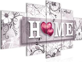 Runa Art Bilder Home 200 x 100 cm 5 Teilig XXL Wanddekoration Design Grau Rosa 030951b