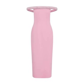 DAVID KOMA Kristall Rosa Midi Kleid - - Dresses - Damen - Rosa - M