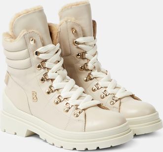 Bogner Schnürstiefel aus Leder mit Shearling