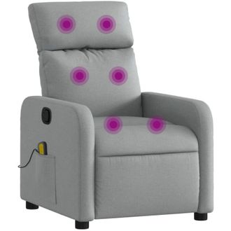 vidaXL Massagesessel Hellgrau Stoff - Vidaxl