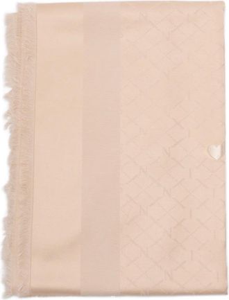 Twin-Set monogram frayed scarf - Nude