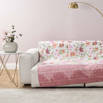 Bassetti Granfoulard Sofa&uuml;berwurf aus Baumwolle, Sofa&uuml;berwurf, Mehrzweckdecke, Picknickdecke, Vorhang, Tischdecke (cm 180 x 270, Casablanca Rosa P1)