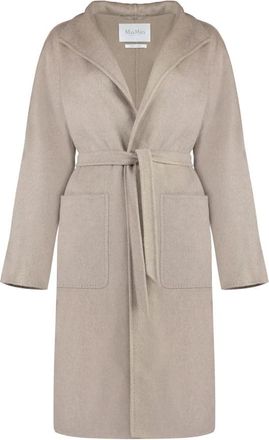 Max Mara Femme, Manteaux, Beige, Taille: 42 FR Wool Blend Belted Coat