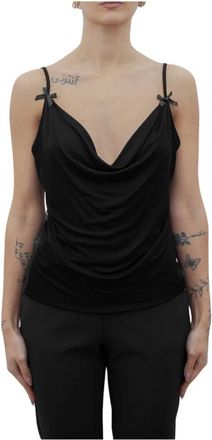Pinko Pinko, Femme, Tops, Noir, Taille: 36 FR Nuraqus Top Jersey Lucidi