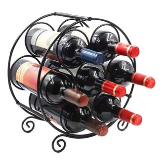 Generico Weinregal f&uuml;r Arbeitsplatte, Retro-Stil, Tischunterlage f&uuml;r Wein und Getr&auml;nke, Organizer f&uuml;r Zuhause, K&uuml;che, Bar, Arbeitsplatte, Theke