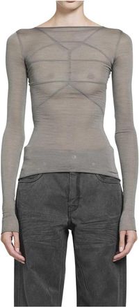 Rick Owens LS Temple T - - Tops - Damen - Grau - XS