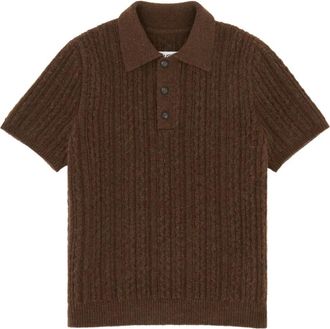 Maison Margiela polo en maille torsadée - Marron