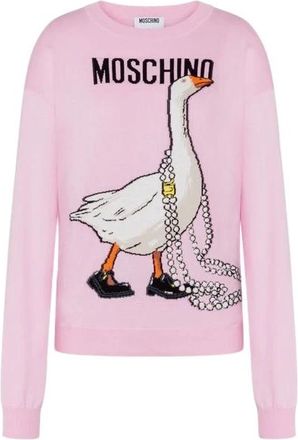 Moschino Femme, Pulls, Rose, Taille: 36 FR Goose Pure Cotton Pullover