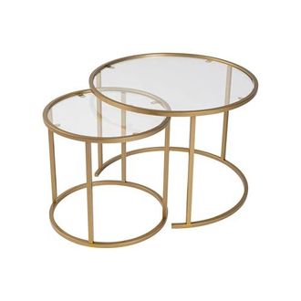 Dmora Couchtisch Abbadesse 60x60x43h cm Gold Rund