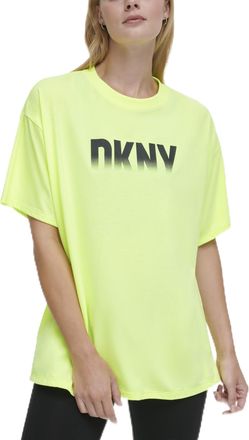DKNY Womens Fade Away Logo Relax Shirt, Zest, XX-Small