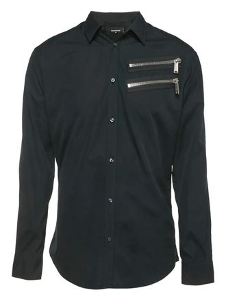 Dsquared2 2019 50 Hemd mit Rei&szlig;verschluss - Schwarz