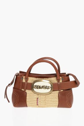 Dsquared2 Leather Handbag with Logo Buckle Dsquared2