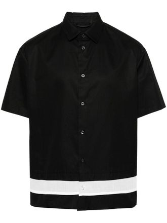 Neil Barrett chemise en coton &agrave; design superpos&eacute; - Noir
