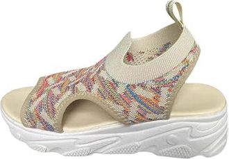 Generic Sandales Femme &eacute;t&eacute; Confortable Bout Ouvert Orthop&eacute;dique Chaussures Antid&eacute;rapant Respirantes D&eacute;Contract&eacute;Es Sandales de Plage Leger Boho Platform Sandal