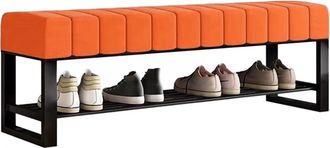 Generic Schuhbank Mit Sitzfläche und Stauraum Dickes Stahlrahmen 10cm Velours-Kissen Schuhregal Einfache Installation Sitzbank mit Stauraum für Flur Wohnzimme