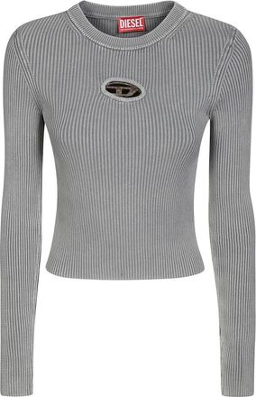 Diesel Lang&auml;rmeliges Logo-T-Shirt - - Tops - Damen - Grau - M