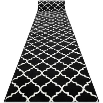 RugsX Tapis de couloir bcf morad Trelis Treillis marocain noir / crème 70 cm black 70x300 cm