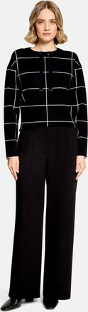 Betty Barclay Strickpullover BETTY BARCLAY Damen mit Jacquard, Damen, Gr. 36, schwarz-wei&szlig; (patch schwarz, beige), Strick, Obermaterial: 50% Viskose, 27% Polyamid, 