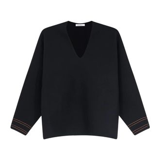 Max Mara Mxmundici Wollmischungs-Pullover - - Knitwear - Damen - Schwarzk - L