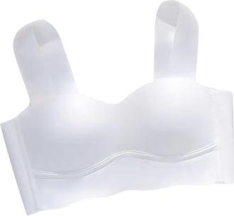 Generic Body blanc en dentelle &agrave; une bretelle sans poitrine fronc&eacute; mince soutien-gorge de sport de sommeil, Blanc., 40