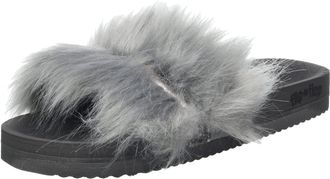 Flip*Flop Damen poolhairy Strap Hausschuh, Dark Grey, 42 EU