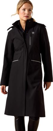 Ariat Womens Long Rider Waterproof Coat Long Sleeve in Black, Size X-Large, by Ariat