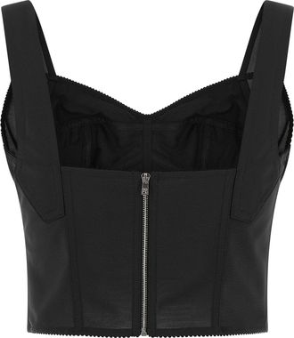 Dolce & Gabbana Satin Corset Construction Bustier Top - Black