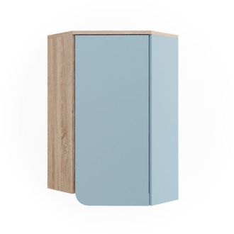 Vicco Armoire murale Karen, Bleu-gris, 50x75cm avec porte et compartiments ouverts