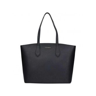 Twinset Glossy Leather Tote Bag - - Bags - Damen - Schwarzk - ONE SIZE