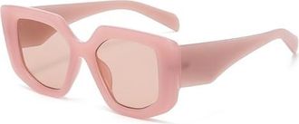 Generic Lunettes De Soleil &Agrave; Monture Large For Femme, Style Streetwear, For Homme, Id&eacute;ales For Les F&ecirc;tes En Ext&eacute;rieur.(Pink)