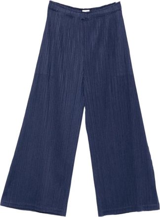 Issey Miyake Femme, Pantalons, Bleu, Taille: 44 FR Pantalon Pliss&eacute; Issey Miyake