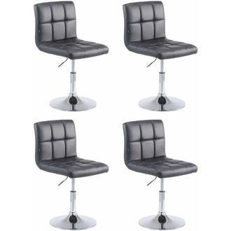 Clp 4er Set Lounger Palma V2 Kunstleder schwarz