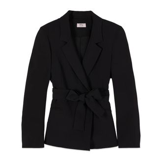 Oltre Blazer mit Bindeg&uuml;rtel - - Jackets - Damen - Schwarzk - XS