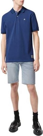 Scotch & Soda Logo Polo Shirt, Atlantic Blue Melange, XL Hommes